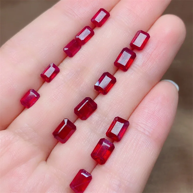 Emerald Cut High Quality Oval Shape Natural Burma Ruby Gems 4mm*6mm 5mm ...