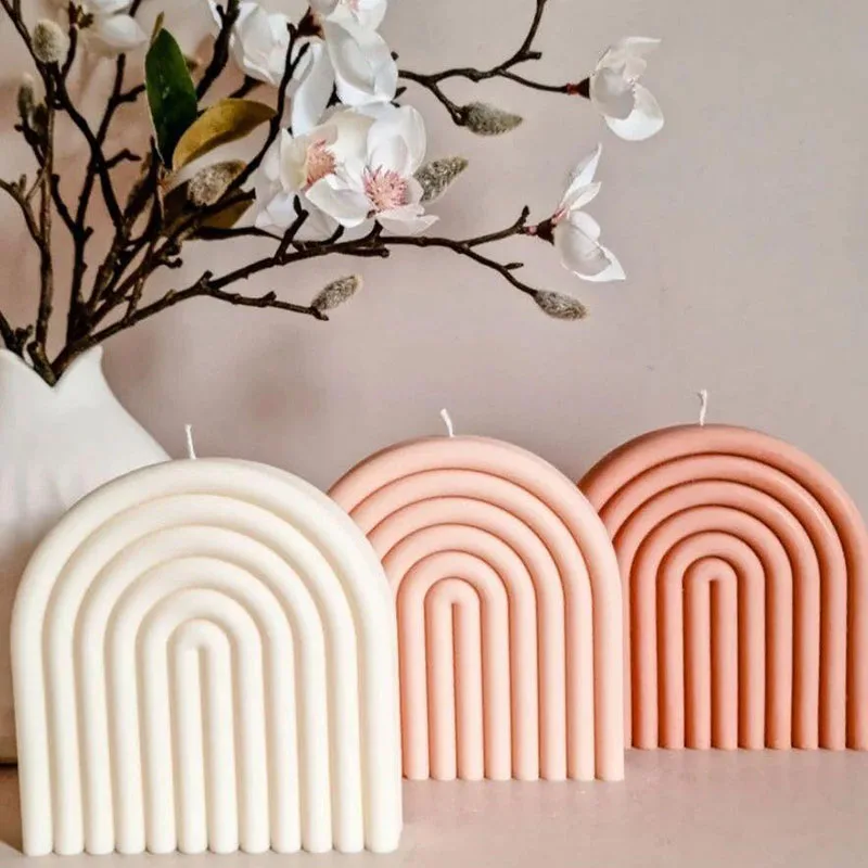 DIY Rainbow Candle Making Silicone Mold Handmade Geometry Scented ...