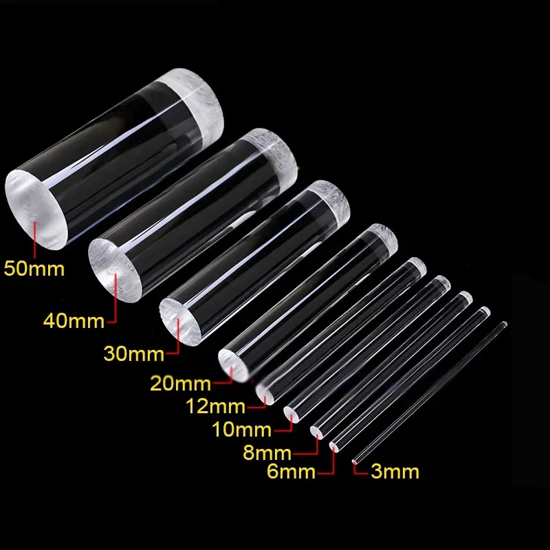 Transparent-Acrylic-Plastic-Plexiglass-Solid-Rod-PMMA-Round-Bar-Organic ...