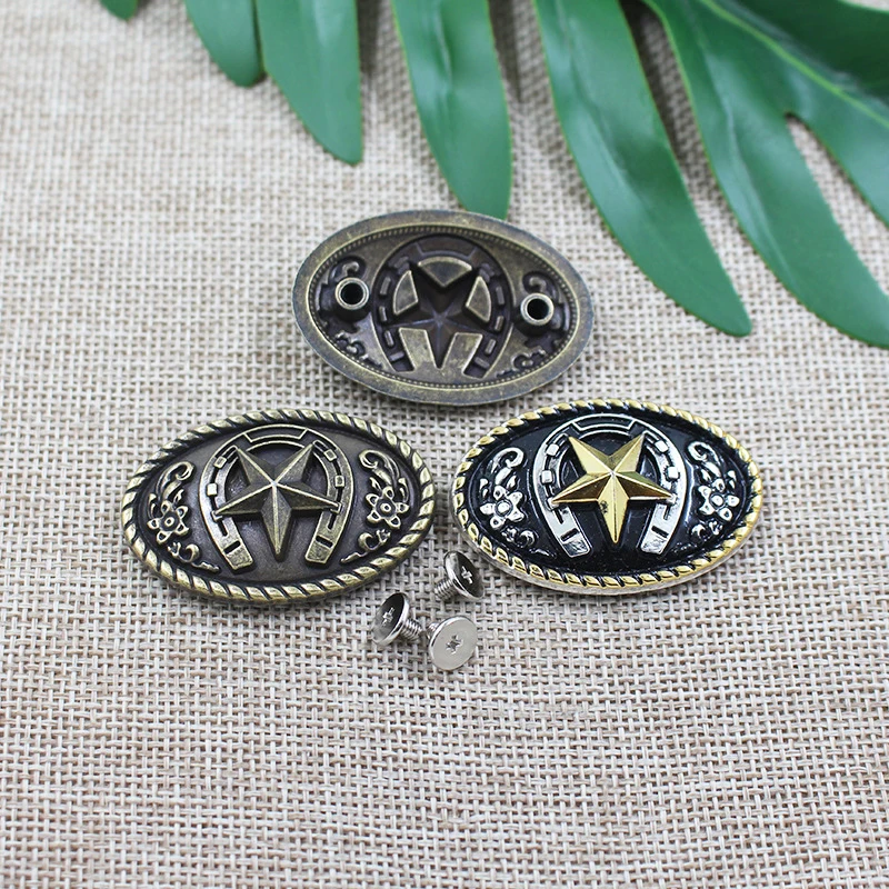 Retro-Gold-Star-Carving-Buttons-Conchos-Snaps-Leather-Decorative ...