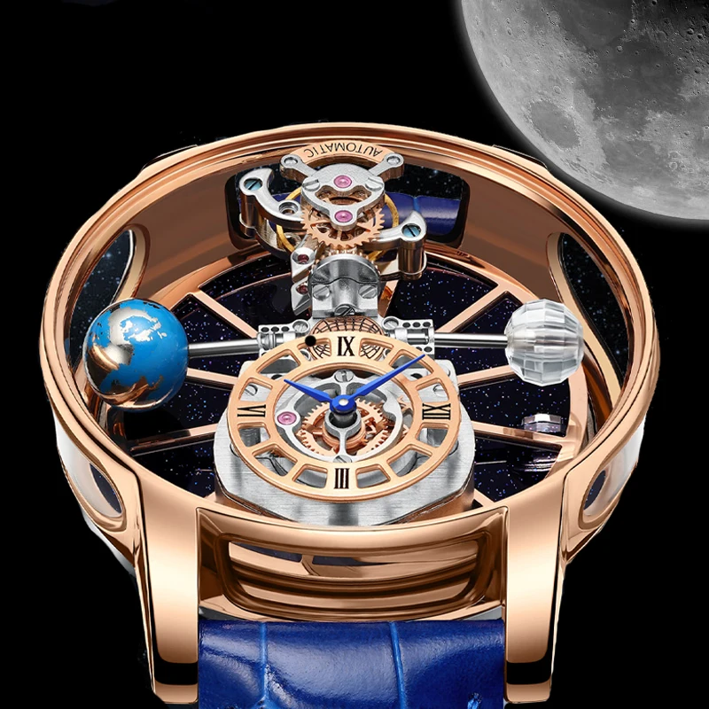 PINDU New Astronomia Celestial SeriesTourbillon Watch Men The Transparent Design Looks Like ...