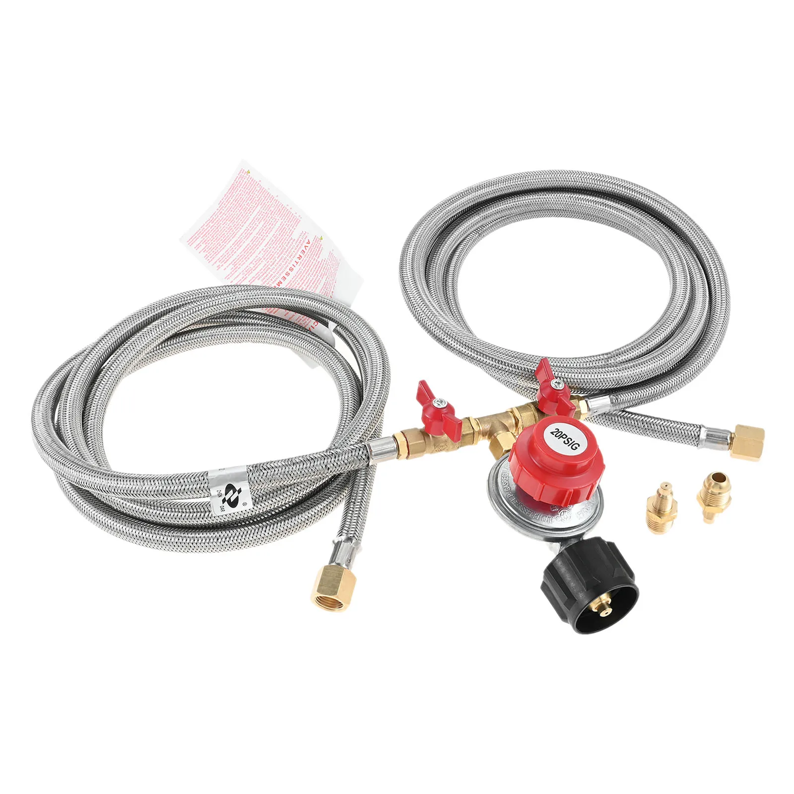 0-20 Psi Adjustable Propane Regulator with 8ft Hose Orifice Fittings Y ...
