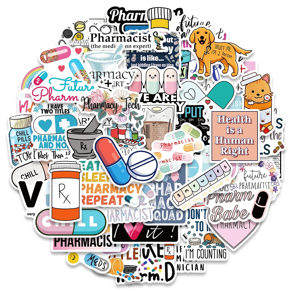 10-30-50PCS-Doctors-Pharmacist-Stickers-For-Laptop-Skateboard-Car-Bike ...