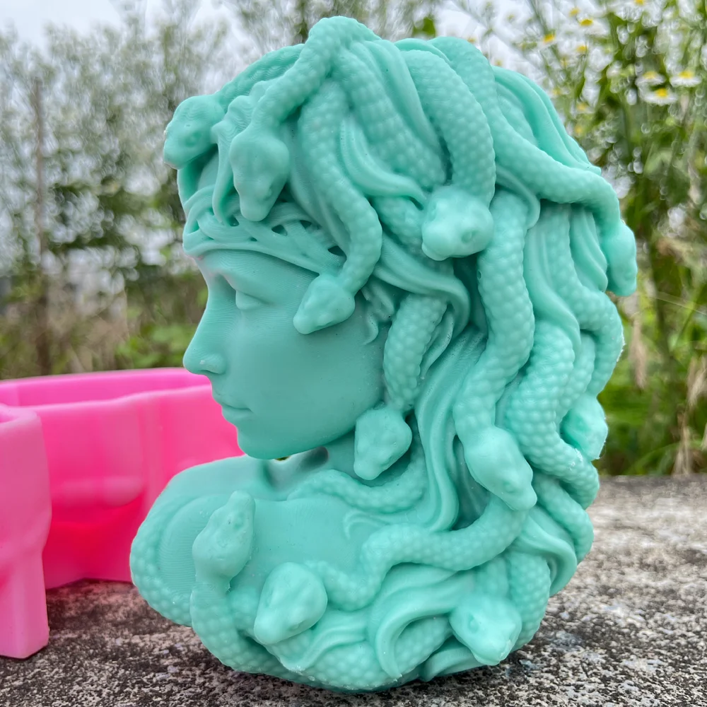 Realistic Medusa Bust Scented Candle Silicone Mold Greek Sculpture ...