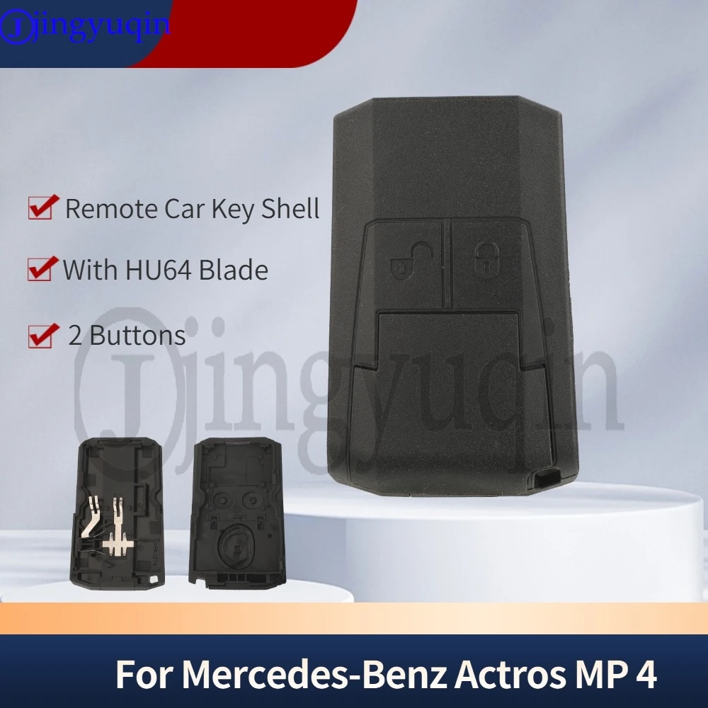 jingyuqin Car Key Shell With HU64 Uncut Blade 2 Buttons For Mercedes ...