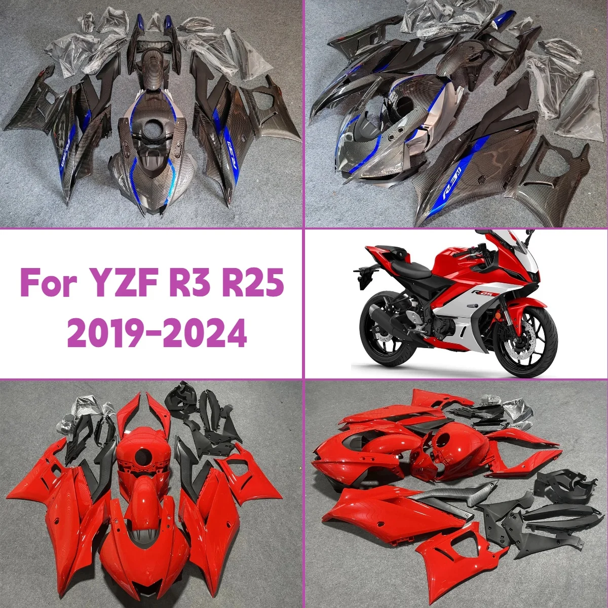 For 2019-2024 Yamaha YZF R3 R25 Injection Molded Motorcycle Fairings ...