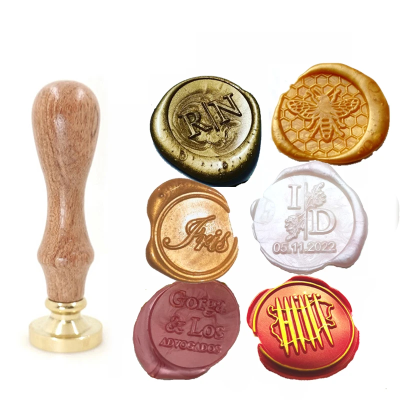 Ornament wreath Name Wedding Wax Stamp Initial stamp,DIY Ancient Seal ...