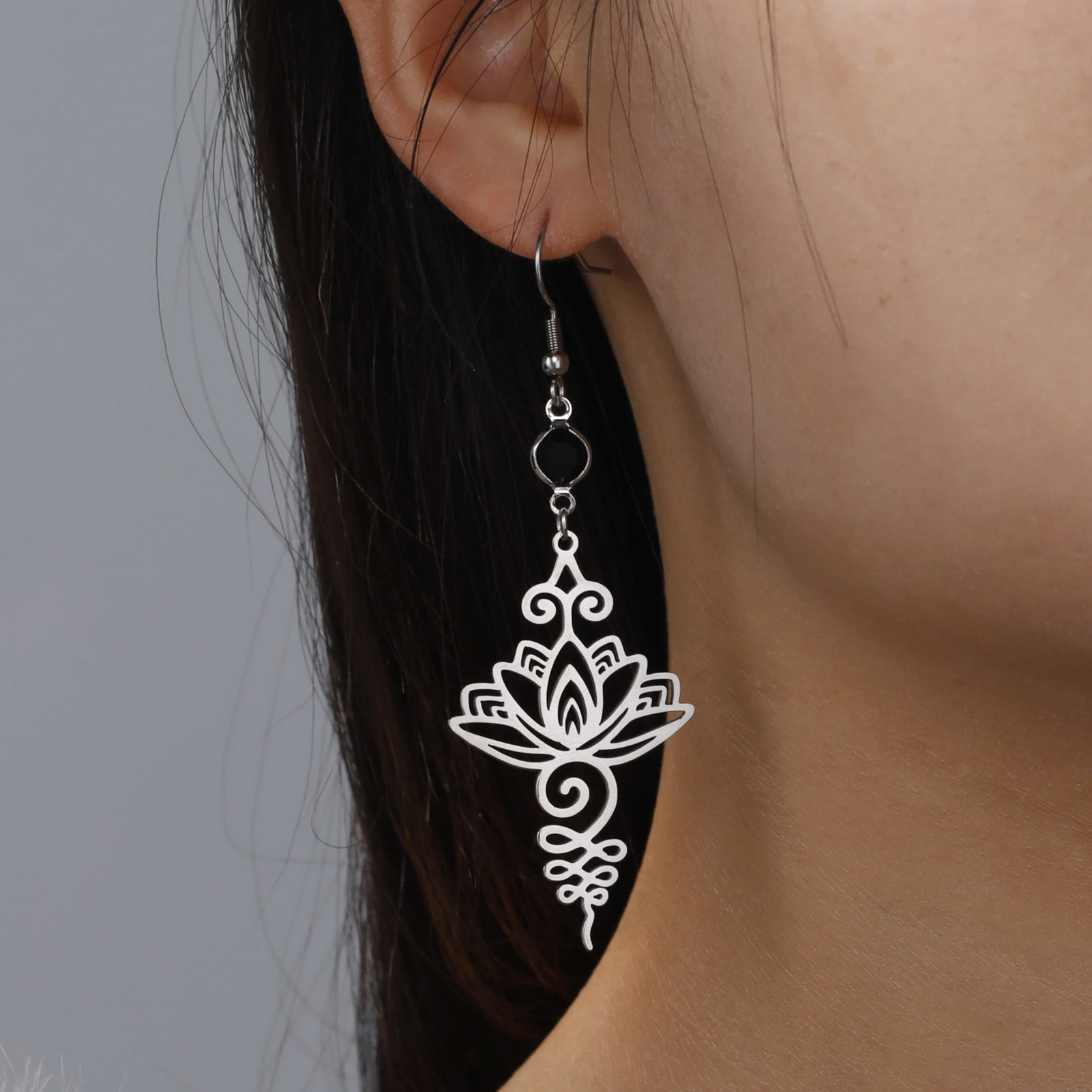Skyrim-Unalome-Lotus-Flower-Dangle-Earrings-Stainless-Steel-Yoga ...