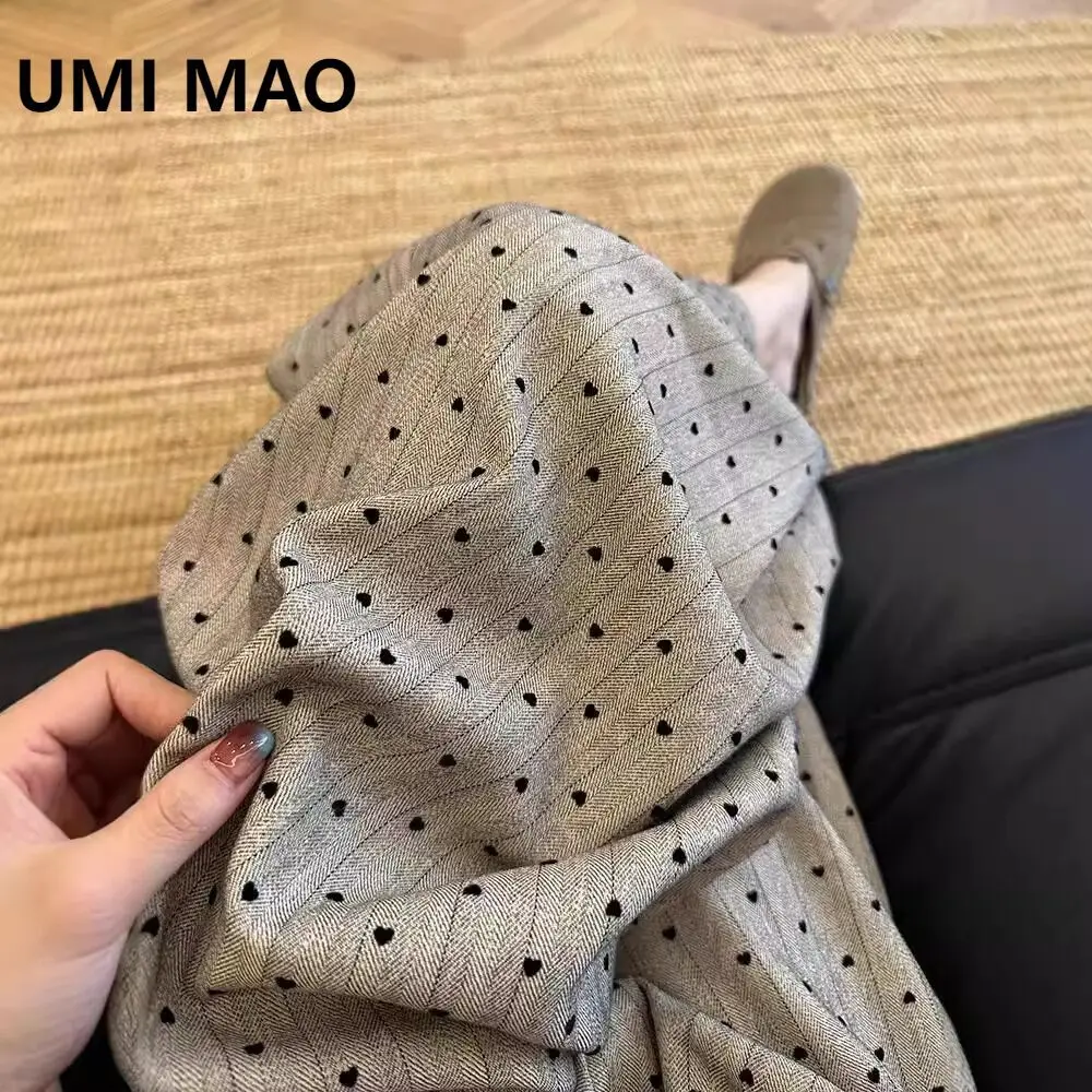 UMI MAO Khaki Polka Dot Pants For Women Autumn 2024 New Lazy And ...