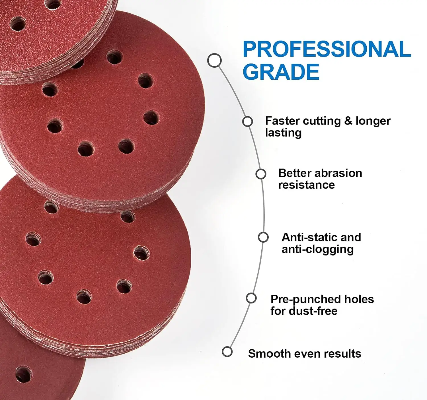 Sanding Discs 125mm Klingspor (5") - 8-Hole Hook & Loop Pattern For ...