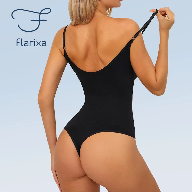 Flarixa-Plus-Size-Body-Shapers-Women-Slimming-Bodysuit-Open-Crotch-Shapewear-Seamless-Thong ...