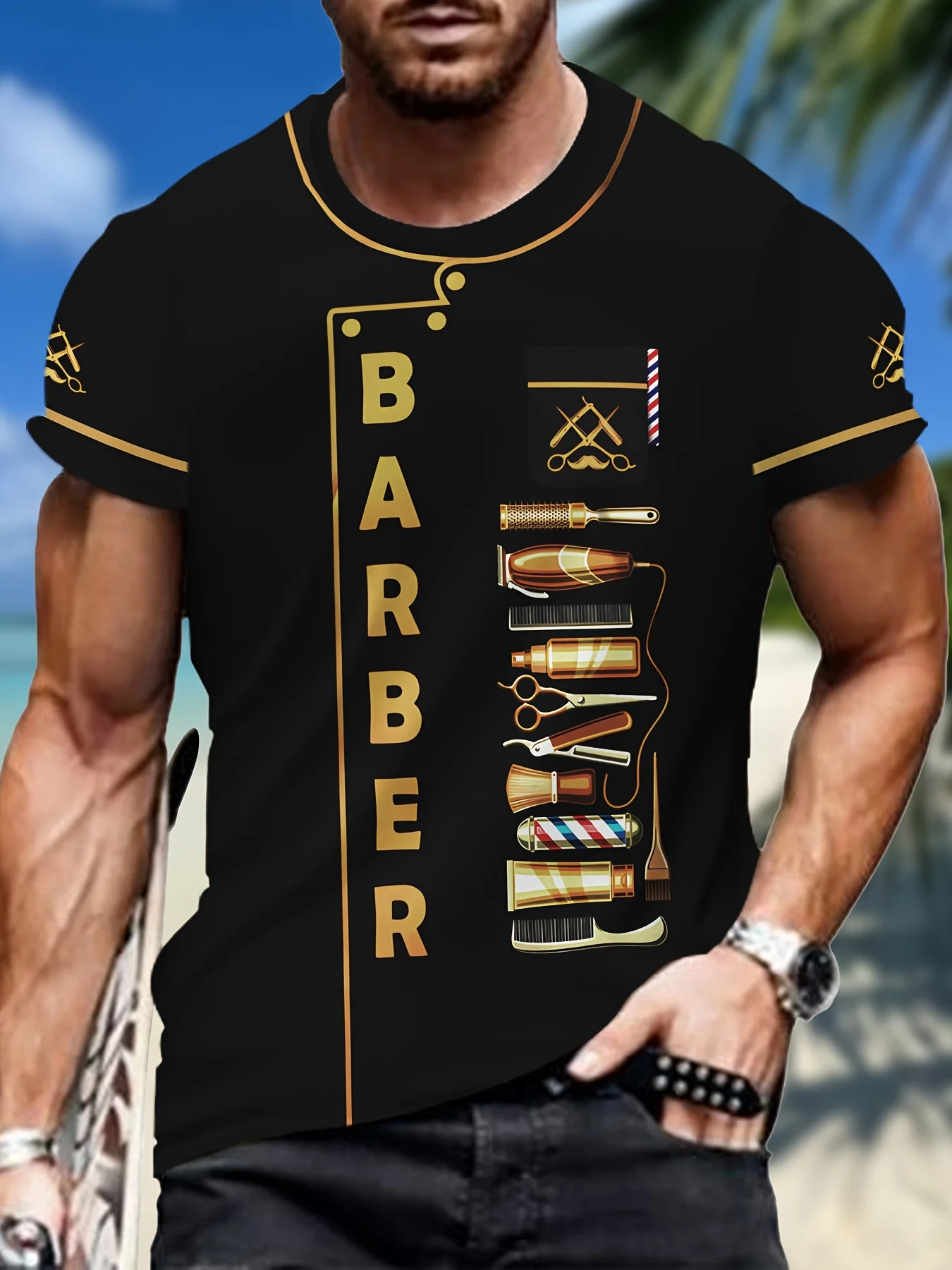 Barber-Shop-Shirt-Men-s-T-Shirts-3D-Printed-Custom-Men-s-Clothing-O ...