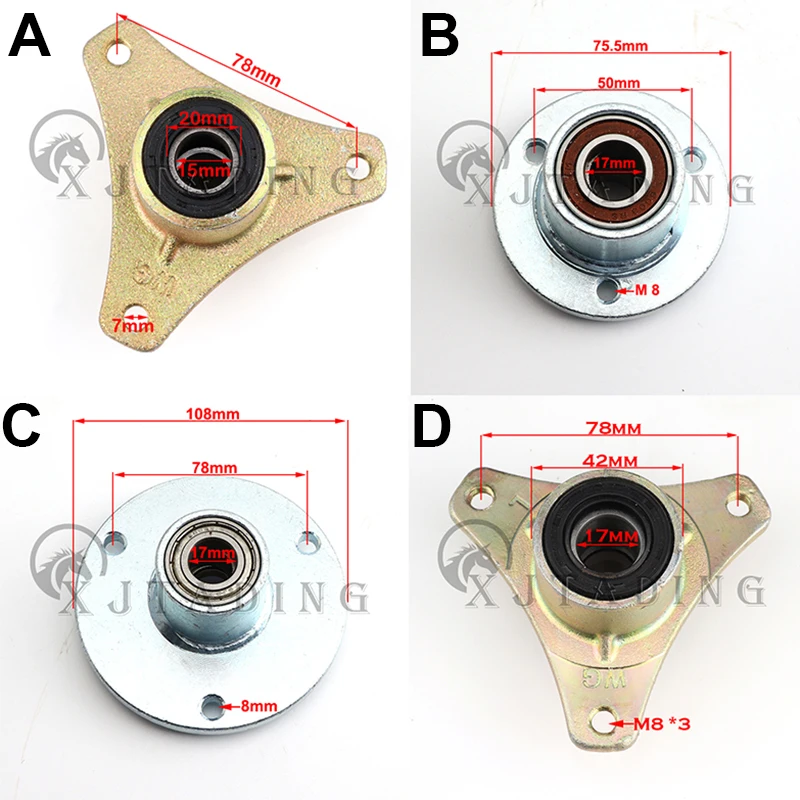 Karting 5"/6" 3 Studs Front Wheel Hub Fit For DIY China 110cc 168 200F ...