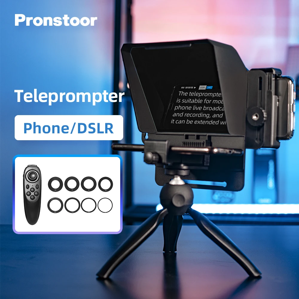 Phone and DSLR Recording Mini Teleprompter Portable Inscriber Mobile ...