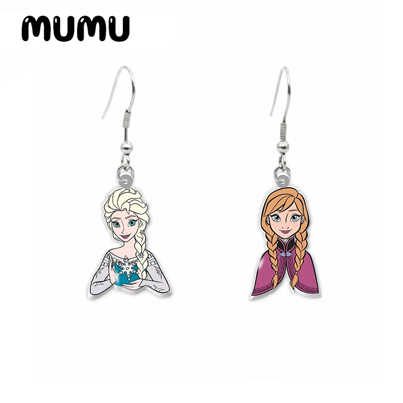 2024-New-Elsa-Snowflake-Dangle-Earring-Princess-Anna-Acrylic-Earrings ...