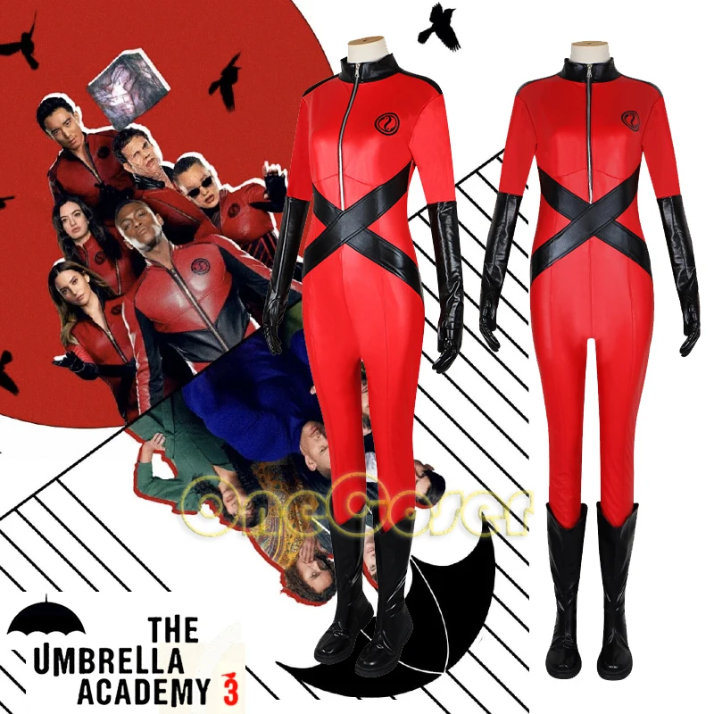 Disfraz-de-The-Umbrella-Academy-Season-3-Sparrow-Academy-monos-rojos ...