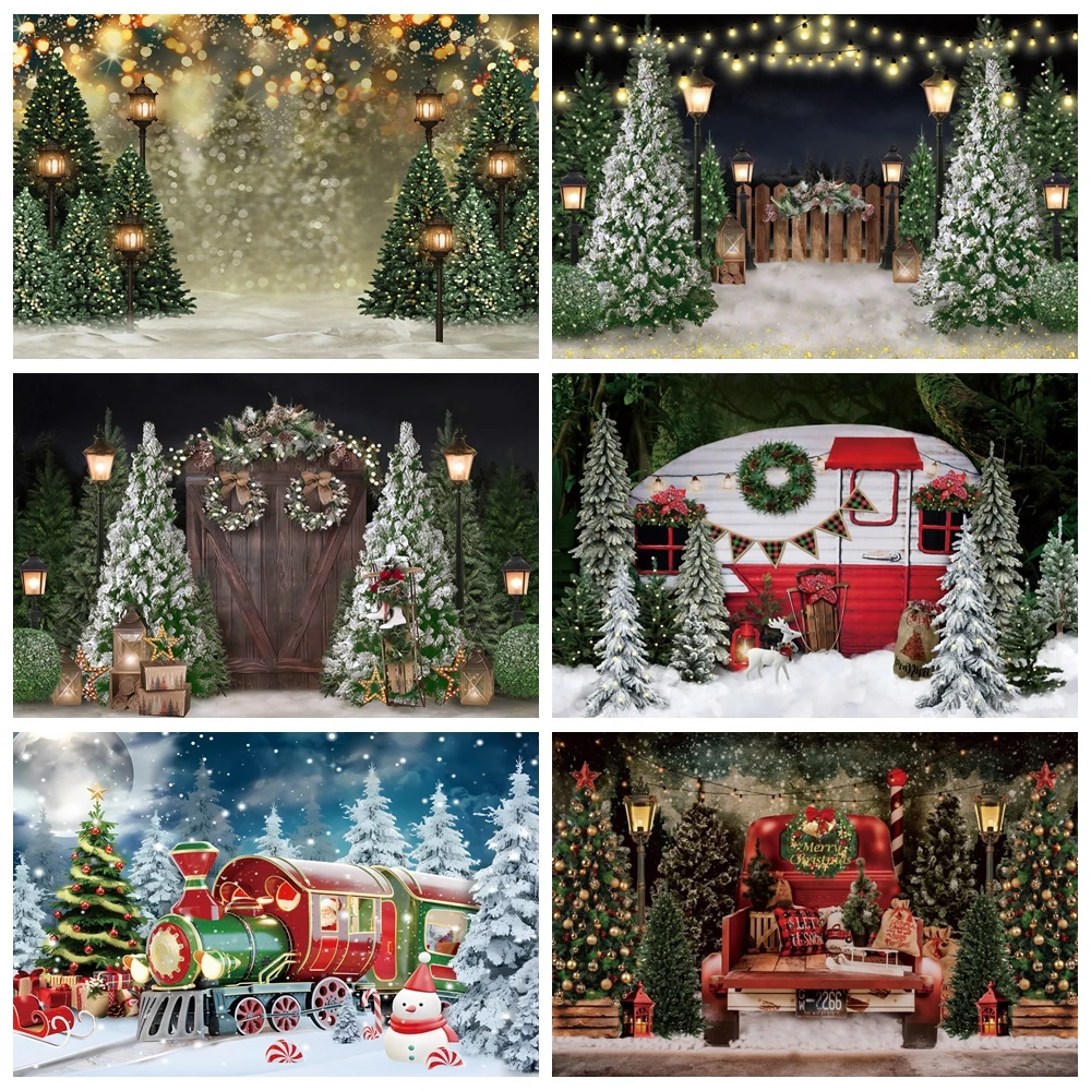 Christmas-Backdrop-for-Photography-Xmas-Tree-Winter-Snow-Forest ...