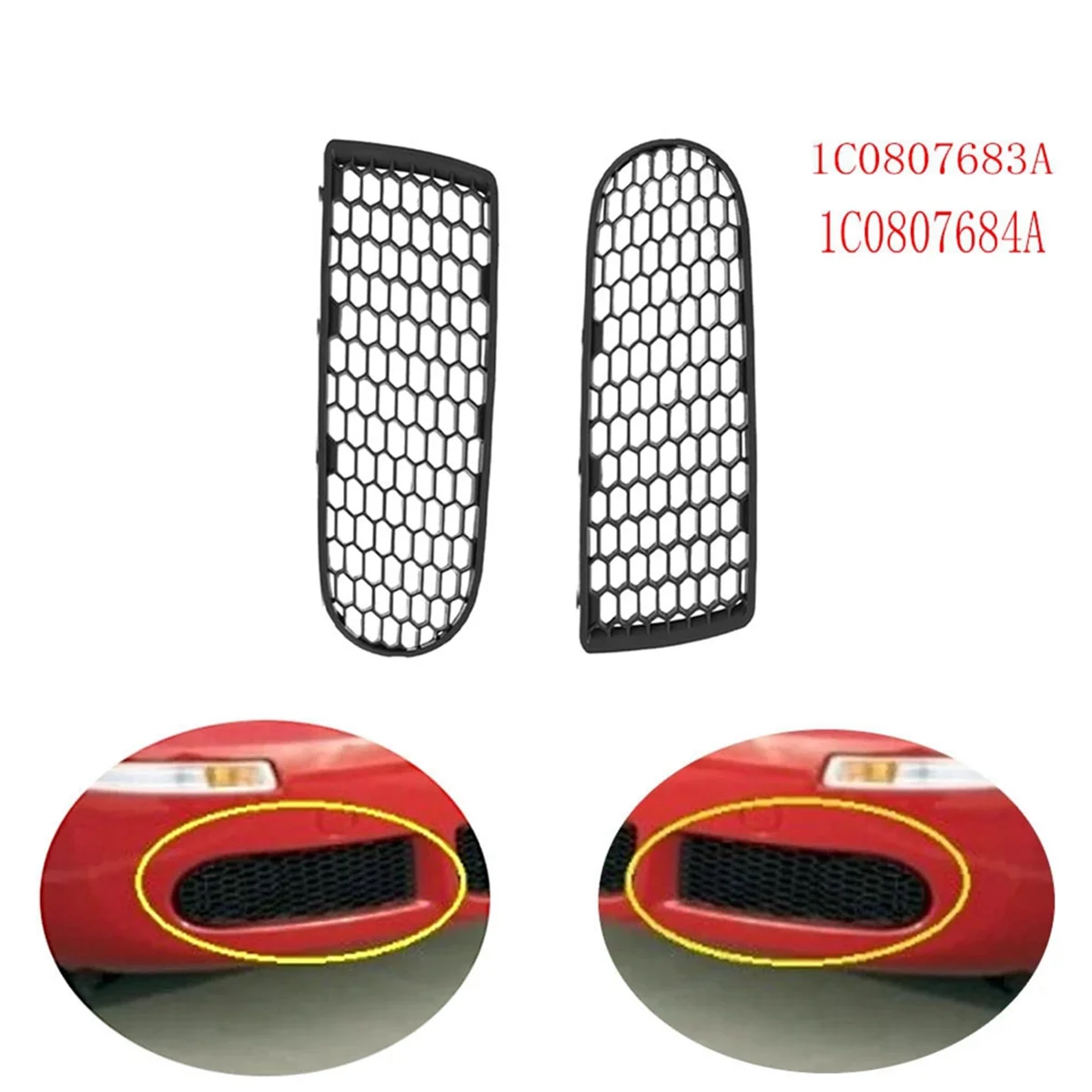 For-VW-Beetle-Beetle-Convertible-Front-Passenger-Side-Bumper-Grille ...