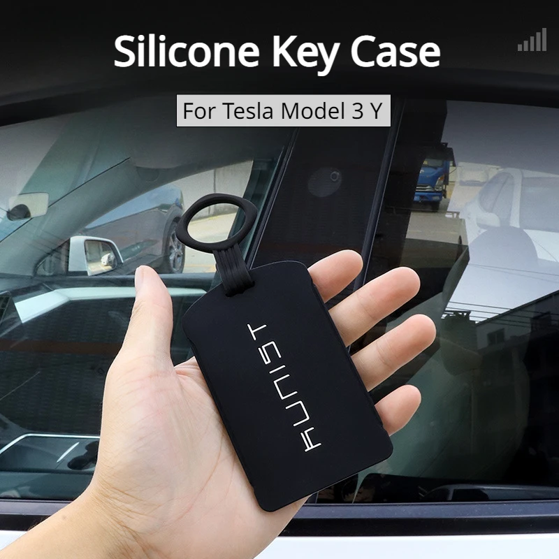 Key-Case-for-Tesla-Model-3-Y-Silicone-Key-Card-Holder-Protector-Cover ...