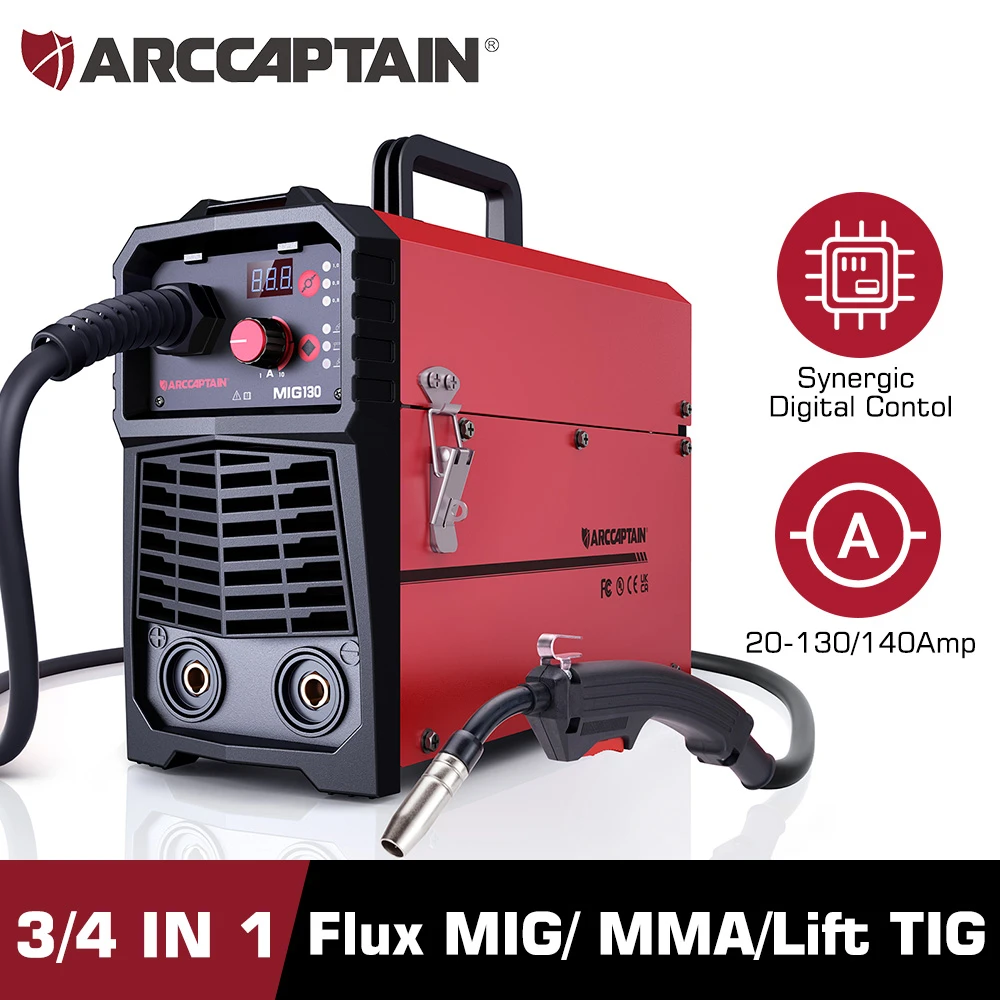 ARCCAPTAIN Portable Welding Machine Synergy Digital Contol Welder Gas ...