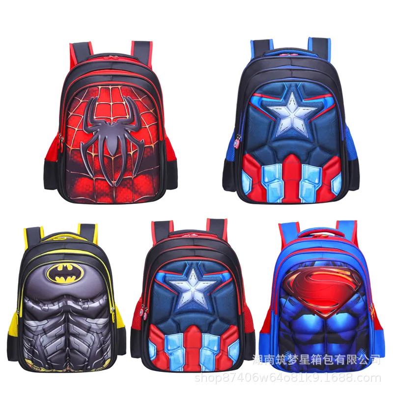 Superman-Batman-Spider-Man-Backpack-Children-Captain-America ...