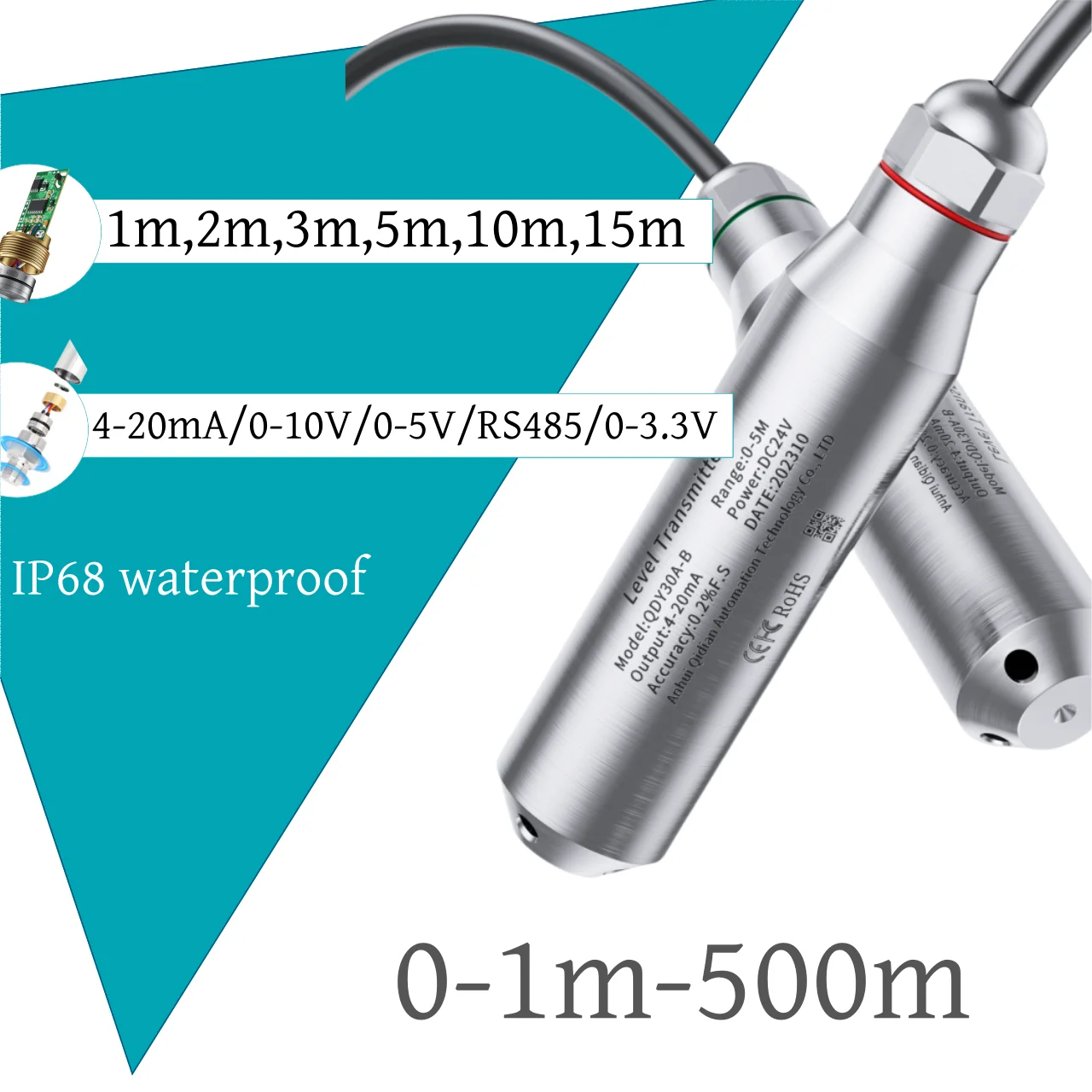 Hydro statischer Füllstand sensor messumformer mit 4-20mA Ausgang DC12 ...