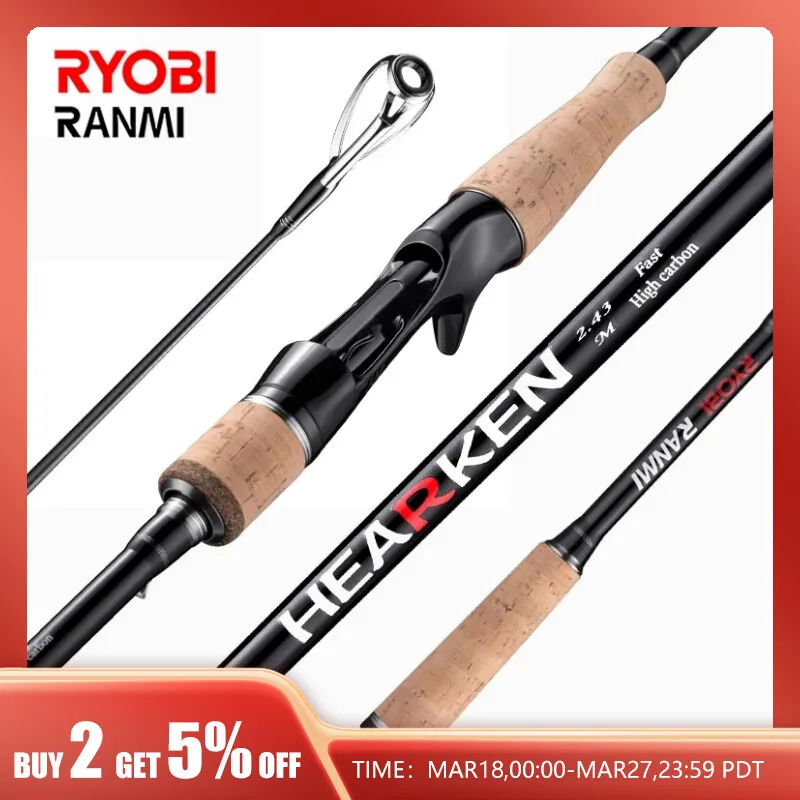 RYOBI-RANMI-HEARKEN-Fishing-Rod-Carbon-Fiber-1-98m-2-13m-2-43m-3-0m ...