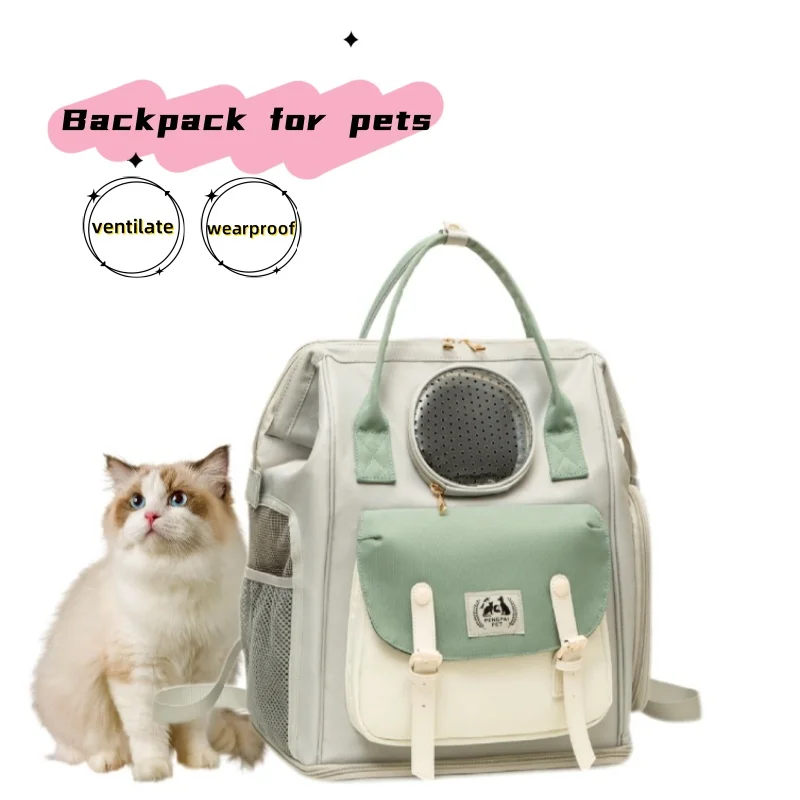 Double-shoulder-portable-cat-bag-safe-portable-encrypted-breathable ...
