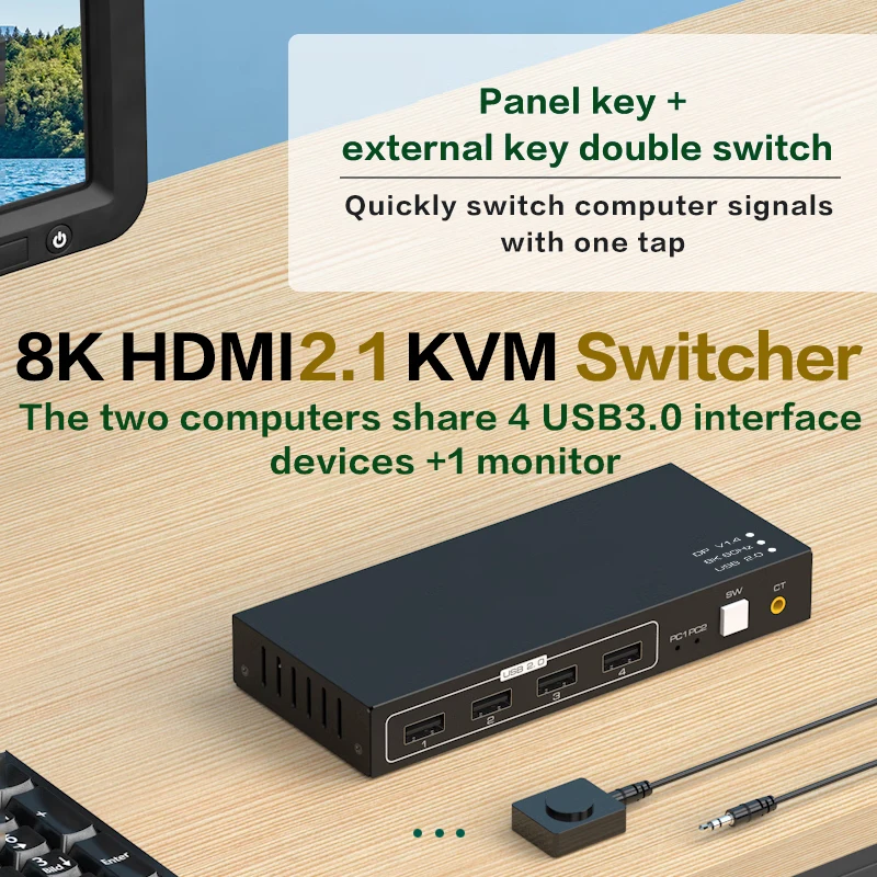 kvm-8k-hdmi-2-Port-KVM-Switch-adapter-HDMI-compatible-USB-3-0-Switcher ...