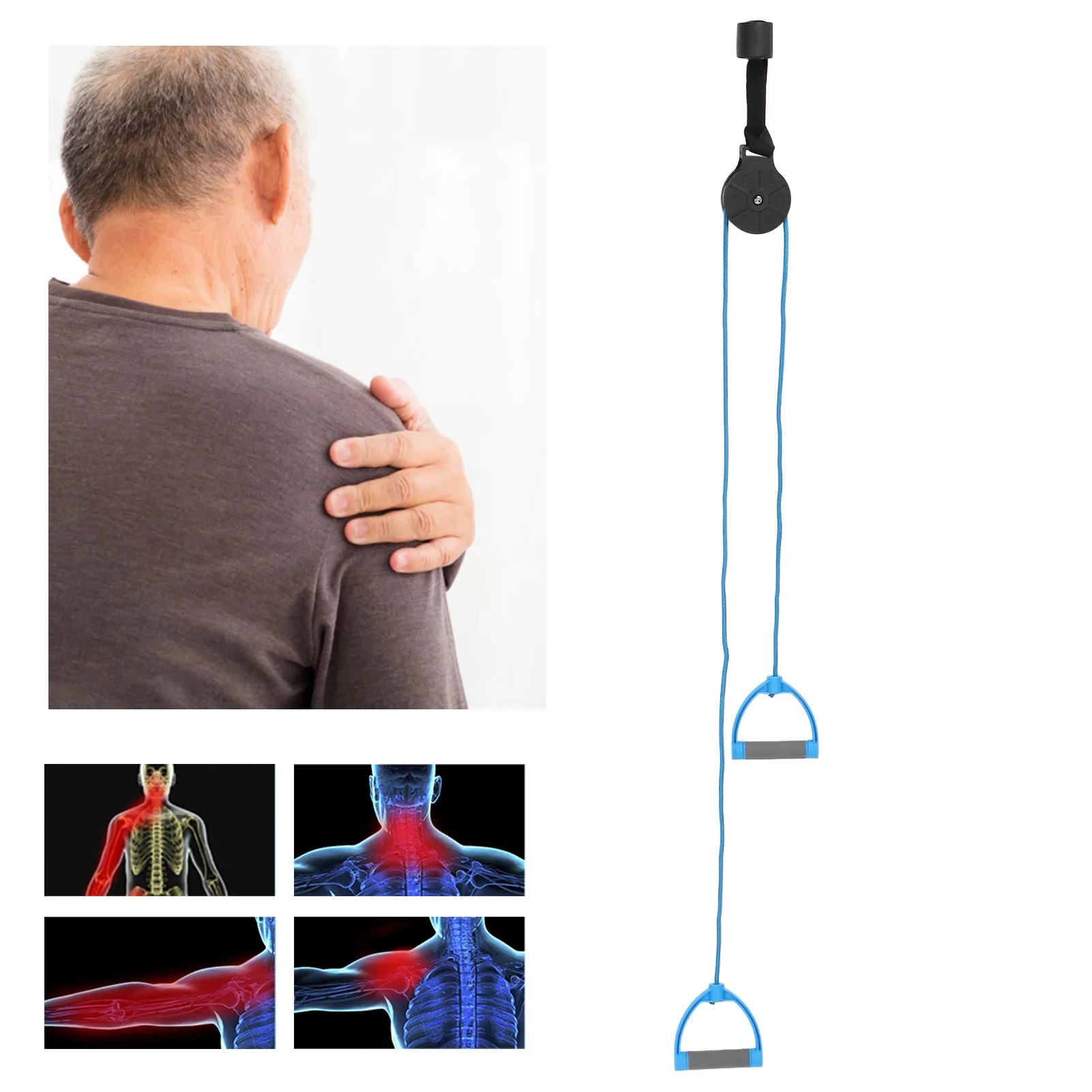 Shoulder Therapy Exercise Pulley System Arm Rehabilitation Over Door ...