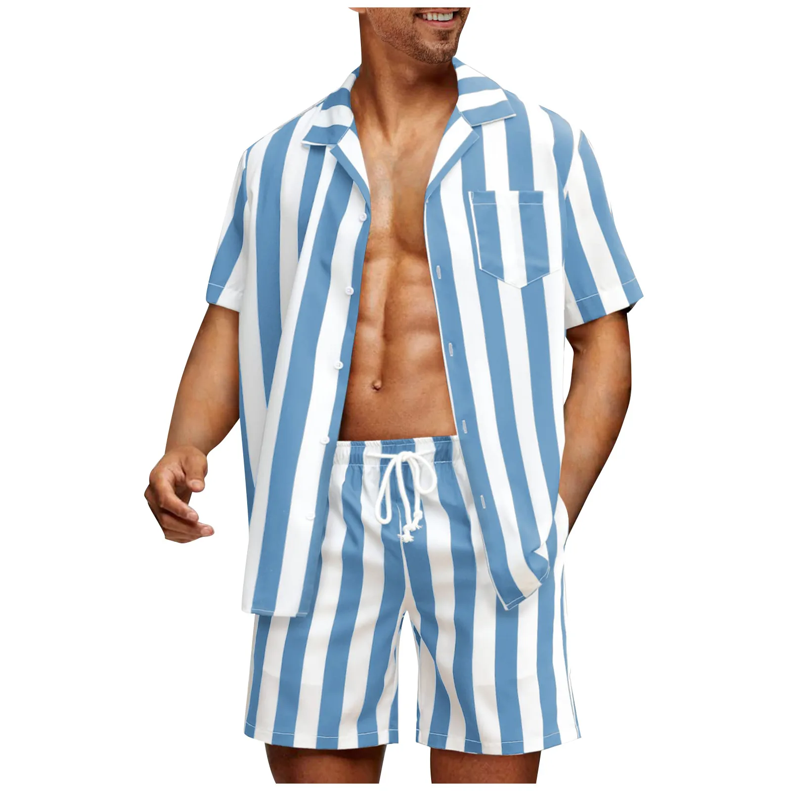 Beach-Clothes-For-Men-2-Piece-Set-Quick-Dry-Hawaiian-Shirt-and-Shorts ...