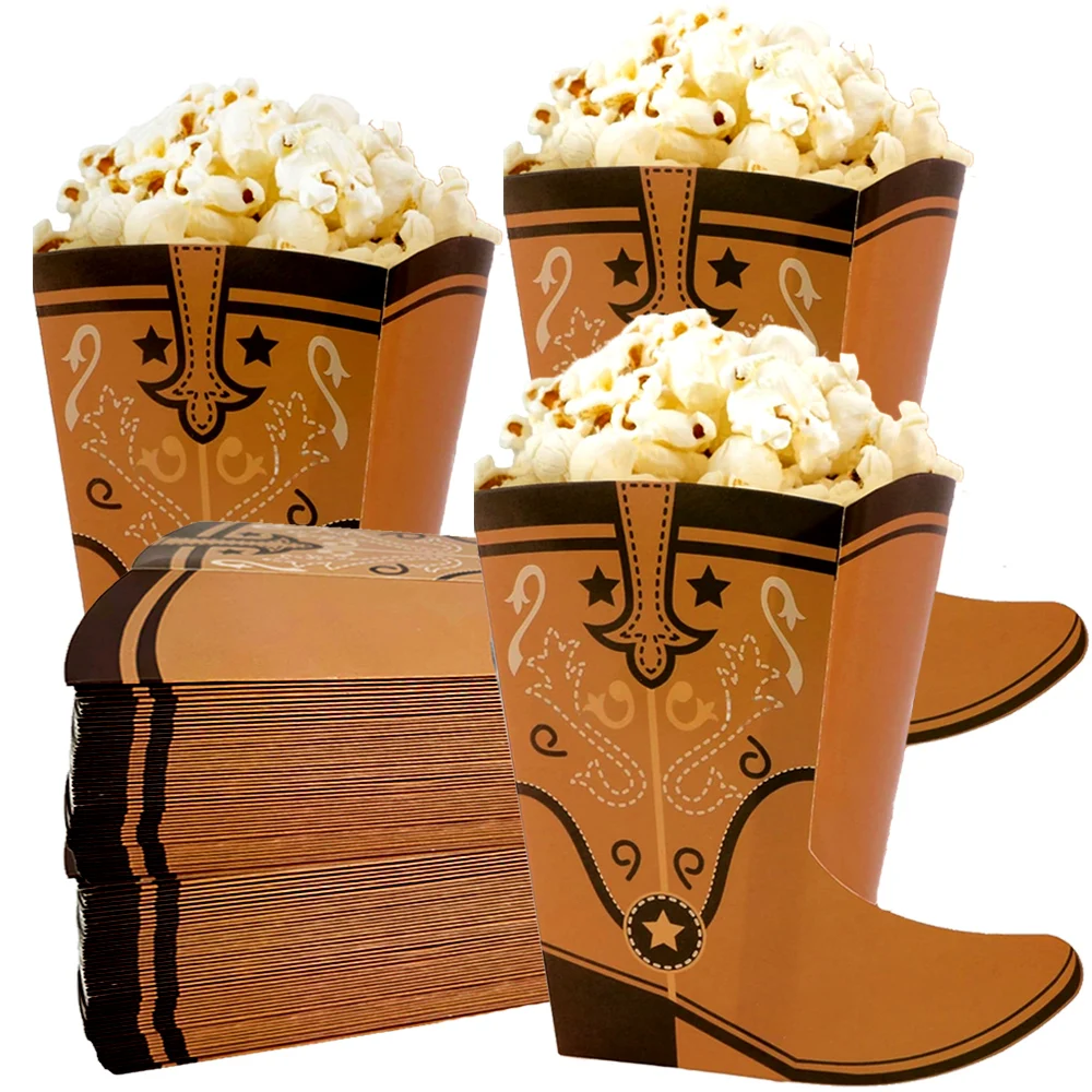 6/12/18/24/30/48pcs Western Cowboy Theme Western Popcorn Boxes Retro ...
