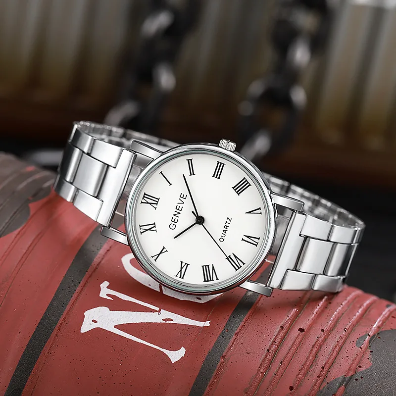Men's Watch Casual Silver Alloy Band Male Quartz Watches High Quality ...