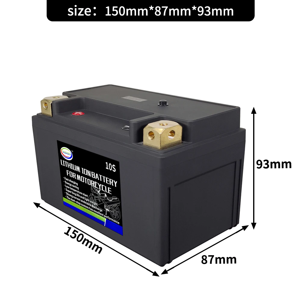 10S Motorcycle LiFePO4 Battery 12V lithium ion Battery 420CCA 10AH Size ...