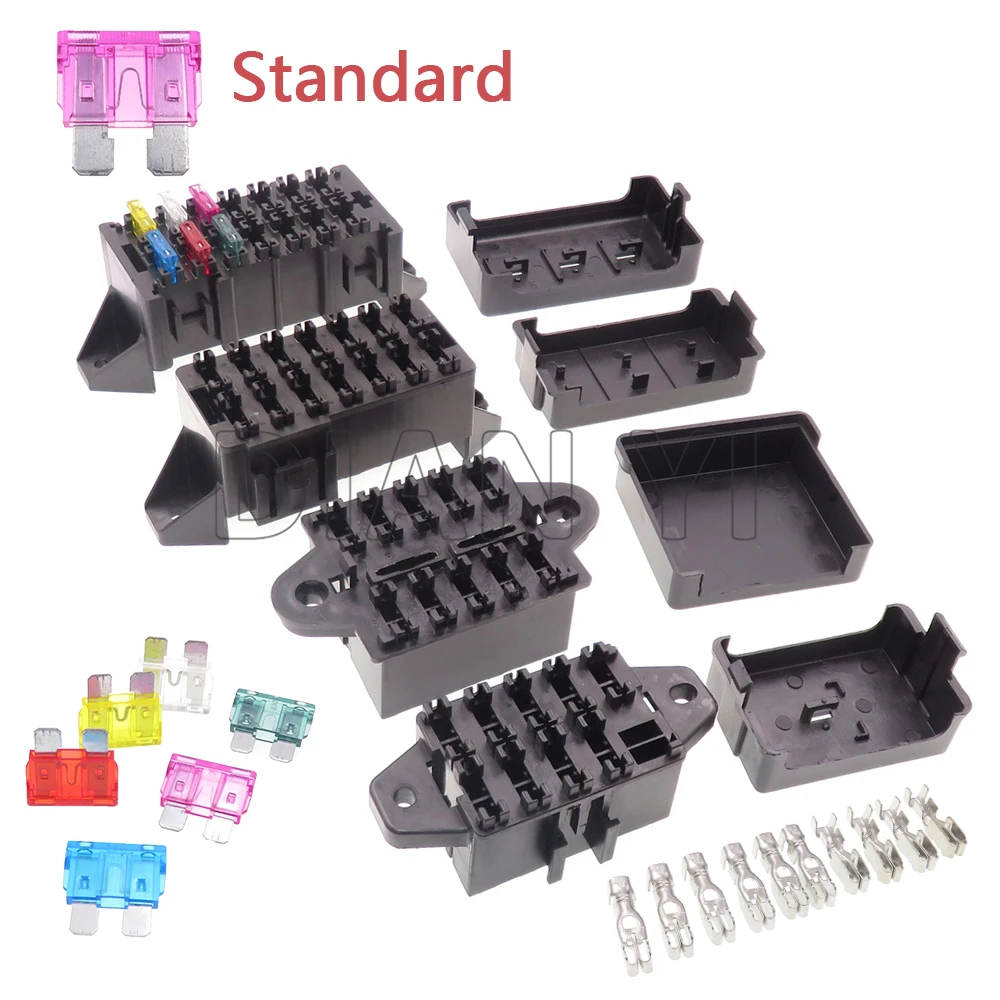 1-Set-9-10-14Way-Standard-Car-Fuse-Holder-Block-with-Terminal-Black ...