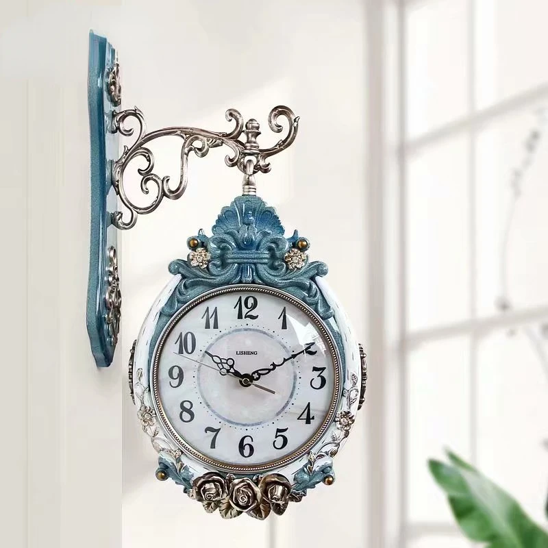 Double-Faced-Wall-Clock-Living-Room-Light-Luxurious-Decoration-Quiet ...