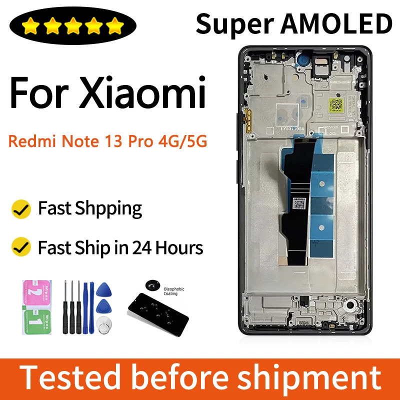 6.67"AMOLED For Xiaomi Redmi Note 13 Pro 4G 23117RA68G display touch ...