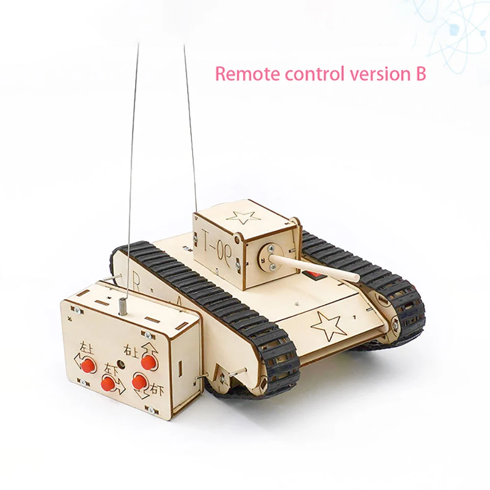 Remote Control Diy Crawler Tank Toy War Game Desk Wooden Woodiness ...