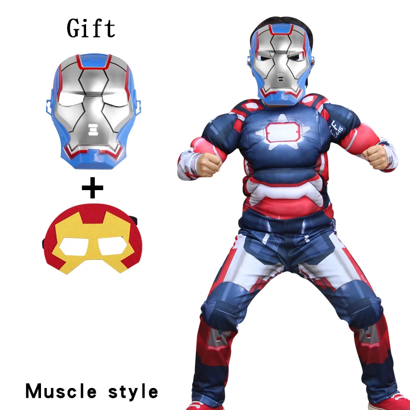 Disfraz de superhéroe de la película Iron Man para niños, con músculos ...