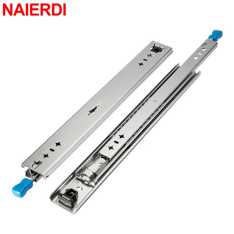 NAIERDI 1 Pair Industrial Drawer Slides with Lock 10" - 50" Heavy Duty ...