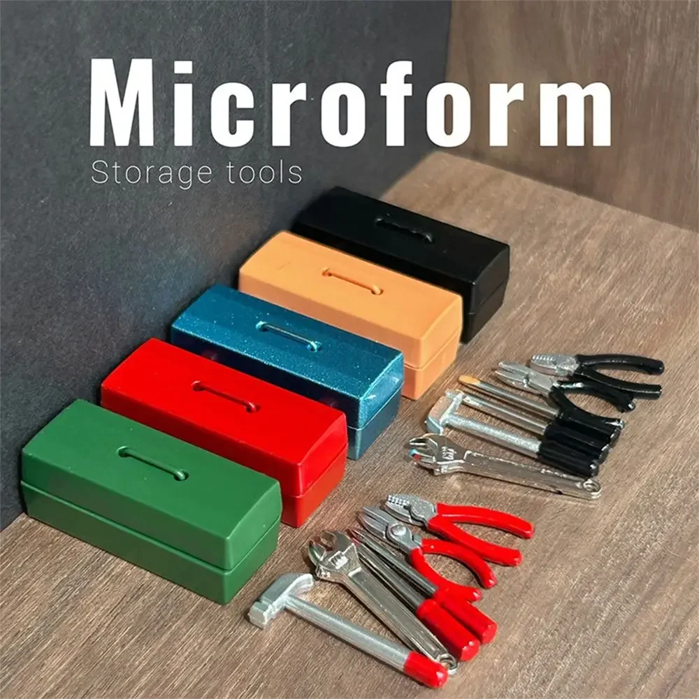 Mini 1:12 Scale Dollhouse Toolbox Multi-color Red Handle Mini Repair ...