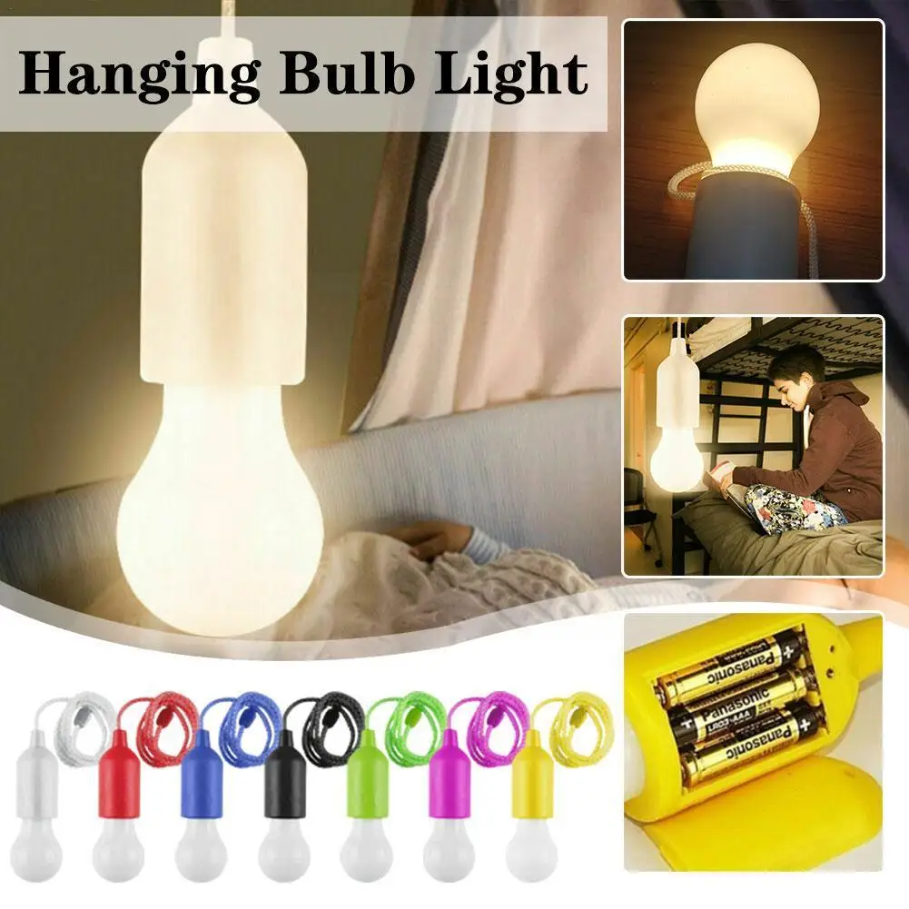 Portable Colorful Led Hanging Lamp Drawstring Light Camping Retro Tent ...