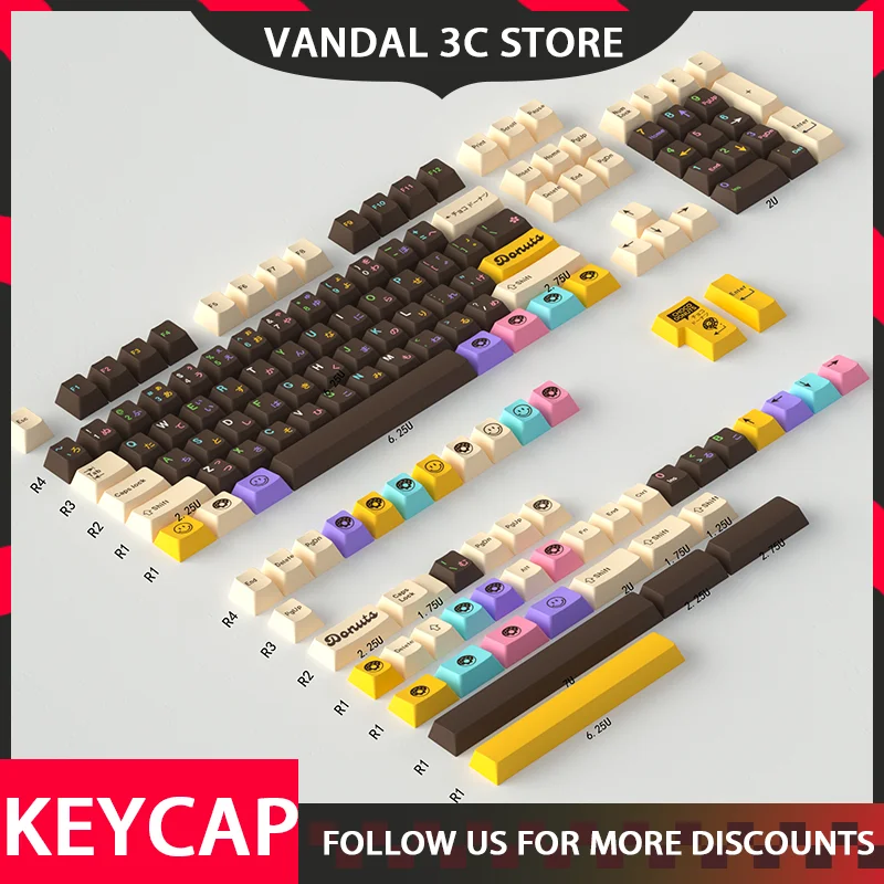 Donut-Pattern-Food-Dessert-PBT-Keycaps-Keycap-Cherry-Personalized ...