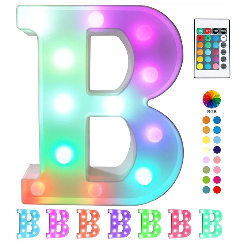22CM DIY LED Colorful Letter Lights Birthday Confession Romantic ...