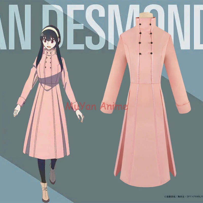 Yor Forger Cosplay Costume Anime Spy X Family Pink Dress Long Wig Yor ...