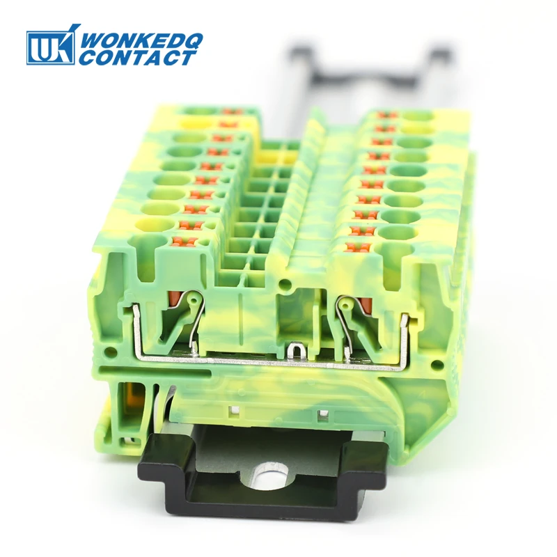 PT4-PE Push-in 4mm² Ground Din Rail Feed-Through Terminal Block Earth ...