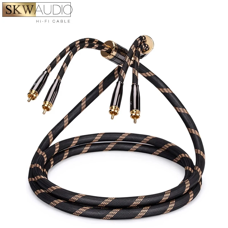 Skw Occ Single Crystal Copper High-end Rca Cable 2 Rca To 2 Rca Stereo ...