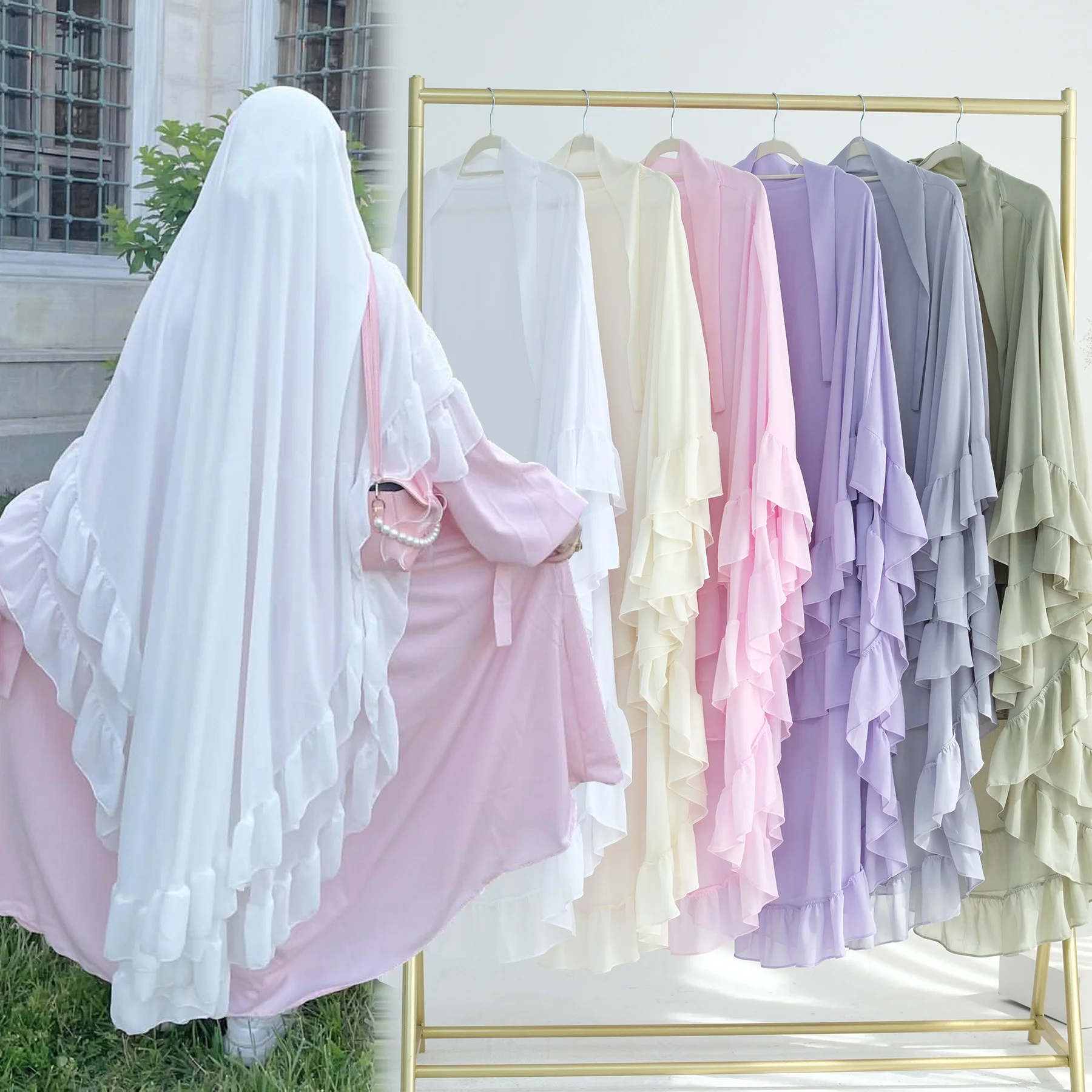 Ruffles-Extra-long-2-Layers-Chiffon-Khimar-Sweet-Hijab-Scarf-Dubai-Turk ...