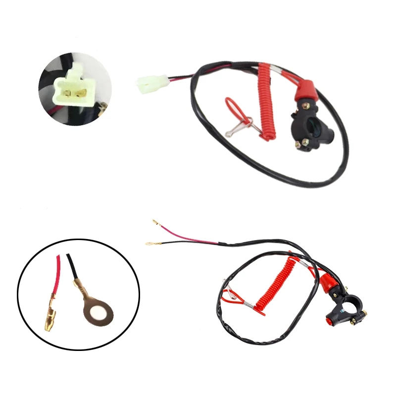 Tether Lanyard Emergency Kill Stop Engine Switch Push Button For ATV ...