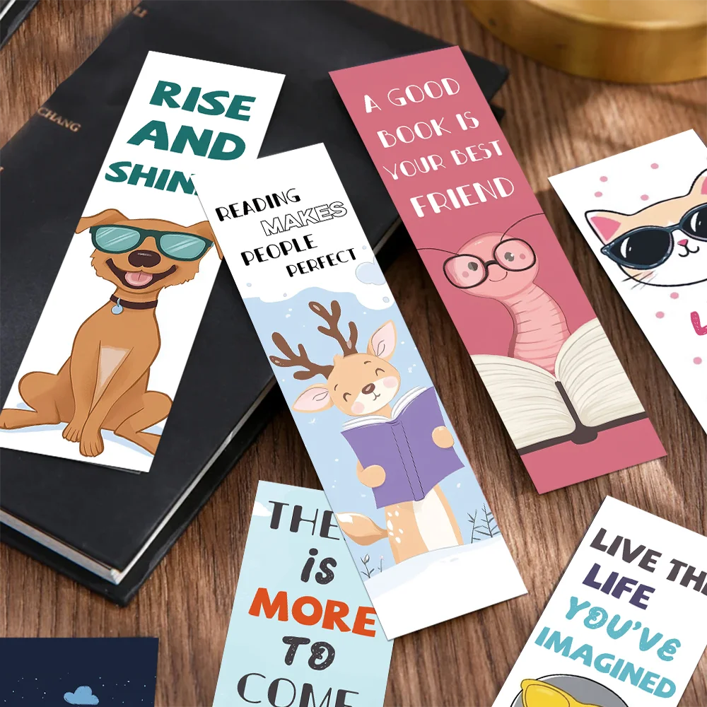 30pcs animal reading theme bookmark cartoon page book marking paper ...